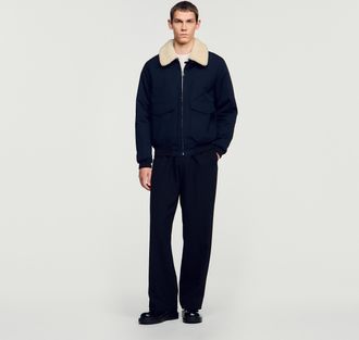 Sandro Fliegerjacke mit Schaffellkragen