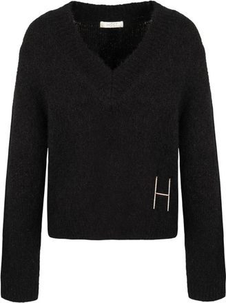 H&eacute;st Strickware - - Knitwear - Damen - Schwarzk - 2XL