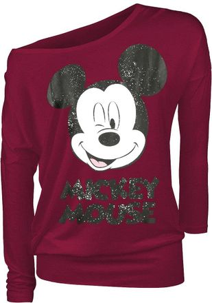 Mickey Mouse Disney Micky Maus Twinkle Frauen Langarmshirt rot 3XL 95% Viskose, 5% Elasthan, Fan-Merch, Filme