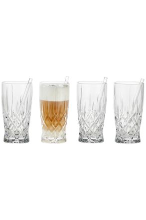 Nachtmann Latte-Macchiato-Glas Nachtmann, Glas, 8-teilig, 350 ml, 7.5x14.6x7.5 cm, Made in Germany, mit Strohhalm, Kaffee & Tee, Tassen, Latte Macchiato Gl&auml;ser