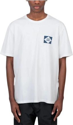 C.P. Company C.p. Company, Homme, Tops, Blanc, Taille: XL T-shirt &agrave; manches courtes
