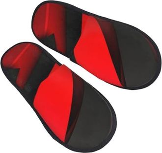 Generic Pantoufles Rouge Noir Épais Chaussons Doux Slippers Pour Voyage La Maison Chambre L