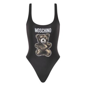 Moschino Femme, Maillots de bain, Noir, Taille: 38 FR V&ecirc;tements noirs de mer avec impression de logo