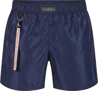 Iceberg Homme, Maillots de bain, Bleu, Taille: L Classic Boxer Swim Shorts