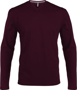 Kariban Herren Langarmshirt mit V-Ausschnitt bis Gr&ouml;&szlig;e 4XL