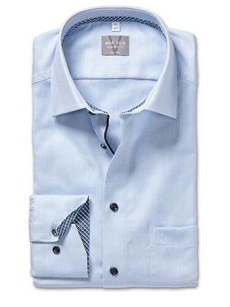 Marvelis Chemise &agrave; manches longues pour homme, coupe confortable, unie, 13 New Kent, Bleu 11., 44
