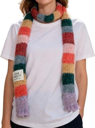 Generic Silencieux tiss&eacute; - Motif ray&eacute; fin et lumineux pour temps froid, tissu de fil confortable, &eacute;quipement dactivit&eacute;s de plein air automne-hiver, accessoire