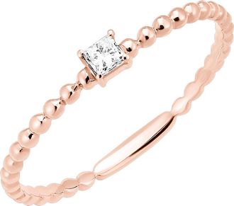Edenly Ring Fraîcheur - Solitär Bulle Princesse - 18 Karat Roségold und Diamant