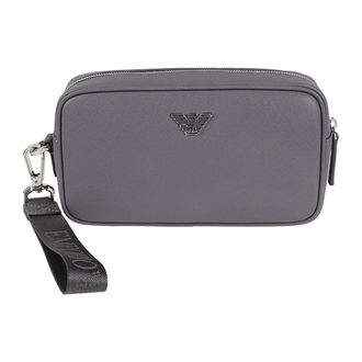 Emporio Armani Trousse Saffiano - Homme - Sacs - Gris - Taille: ONE Size