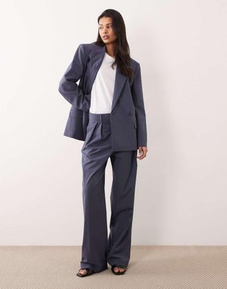 Mango Uma - Pantalon bouffant ajust&eacute; densemble - Bleu
