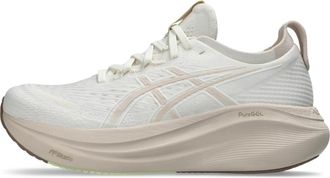 Asics Womens Gel-Nimbus 27 Running Shoe, Cream/Mineral Beige, 40 EU