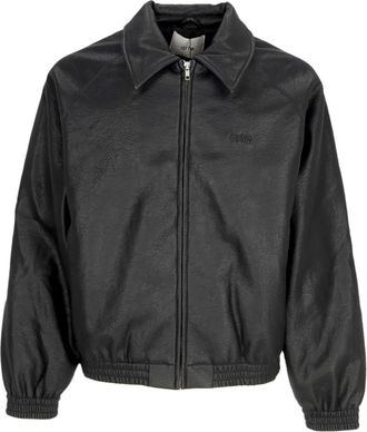 Arte Homme, Vestes, Noir, Taille: S Basic Leather Jacket