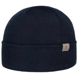 Lierys Giro Baumwollm&uuml;tze mit Umschlag Pull-On Beanie Made in Germany Damen Herren Herbst Winter dunkelblau One Size