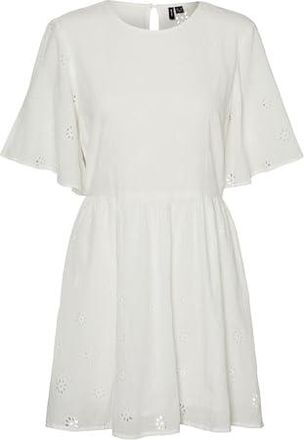 Vero Moda VMMAJA 2/4 Mini Dress WVN Robe, Snow White, M aux Femmes