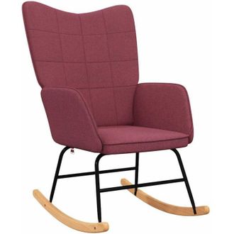 vidaXL vidaXL Chaise &agrave; bascule Rouge bordeaux Tissu