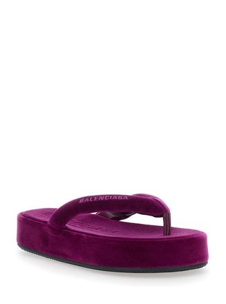Balenciaga Womens Sandals Jet Leg Violet Cotton