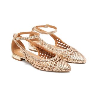 Gioseppo Dell Damen Ballerinas mit feiner Spitze, Blau, Gold, 38 EU