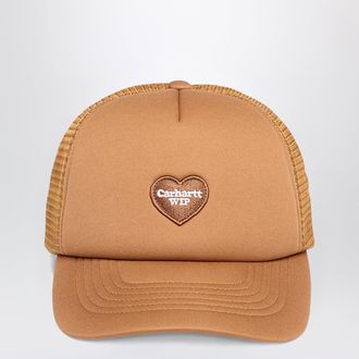 Carhartt Work in Progress Heart Patch Trucker Cap Hamilton Brown