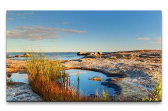Paul Sinus Art Bilder XXL Landschaft Schweden 120x70cm Wandbild auf Leinwand