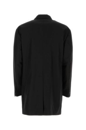 Dolce & Gabbana Mens Oversized Shantung Blazer Black Cotton Silk Blazers