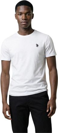 U.S.Polo Association U.s. Polo Assn., Homme, Tops, Blanc, Taille: 2XL T-shirt en coton &agrave; manches courtes et col rond