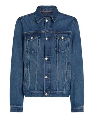 Tommy Hilfiger Klassische Jeansjacke mit Brusttaschen in Washed-Optik in