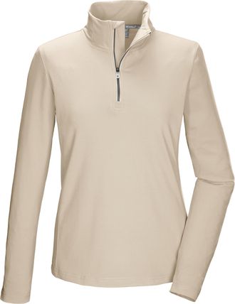 Killtec Damen Funktionsshirt/Fleeceshirt mit Stehkragen und Rei&szlig;verschluss KSW 70 WMN FLX SHRT, hell Taupe, 42, 43464-000