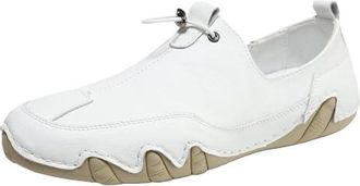 Generic Chaussures de conduite en cuir pour homme Chukka - Chaussures de sport confortables à enfiler pour les loisirs et la randonnée, blanc 2, 38 2/3 EU