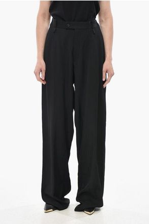 Balenciaga Cupro Palazzo Trousers With Side Martingales size Xs
