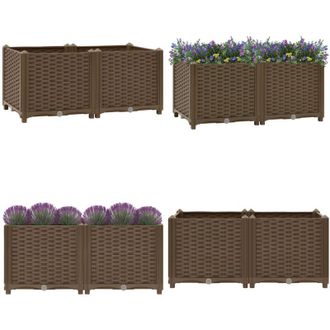 vidaXL Vidaxl - Lit sur&eacute;lev&eacute; 80x40x38 cm Polypropyl&egrave;ne - Jardini&egrave;re - Bac De Culture - Jardin Vertical - Pots De Fleurs - D&eacute;coration Ext&eacute;rieur - Home &