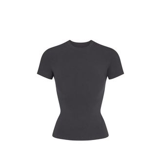 SKIMS T-shirt &agrave; col rond en coton m&eacute;lang&eacute;
