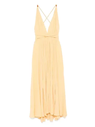 Caravana robe mi-longue à coupe évasée - Jaune