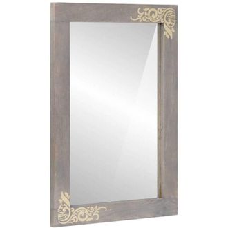 vidaXL Badezimmer Spiegel mit Spiegel Grau und Silber 50 x 70 x 3 cm vidaXL