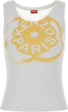 Kenzo Femme, Tops, Blanc, Taille: 42 FR Boke Flower 2.0 Ribbed Tank Top