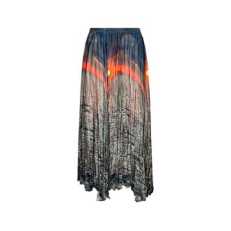 Roberto Cavalli Bohemian Sunrise Print Midi Rock - - Skirts - Damen - Mehrfarbig - S