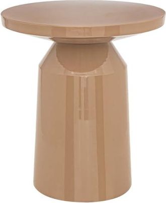 Atmosphera Atmosphera Créateur dIntérieur - Table dAppoint Totem Sita en Métal Beige - Table pour Chambre, Salon, Entrée - D38cm