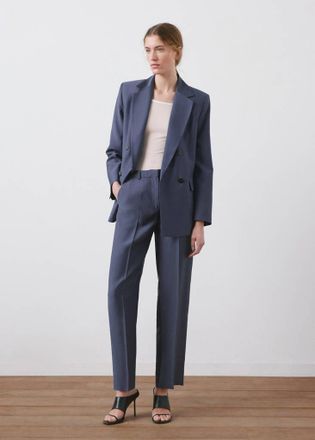 Mango Pantalon lyocell taille normale bleu - Femme - 34 - MANGO