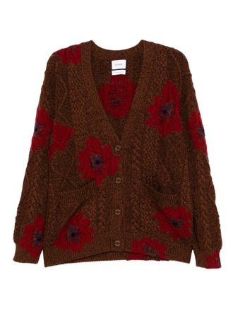 Barrie cardigan à fleurs - Marron