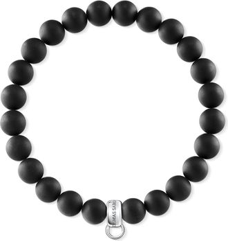 Thomas Sabo Thomas Sabo Damen Charm-Armband Obsidian schwarz Charm Club 925 Sterling Silber X0219-023-11