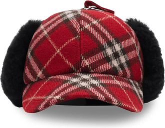 Burberry casquette &agrave; d&eacute;tails doreilles - Rouge