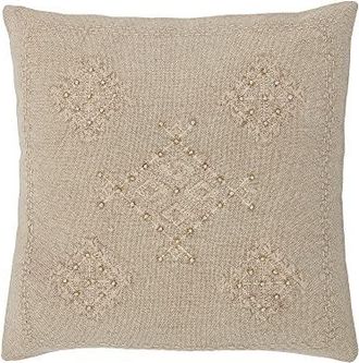 Bloomingville Leva Kissen Nature - Dekokissen 45x45 cm aus Baumwolle im nordischen Stil, weicher Bezug für Sofa, Bett & Wohnraum, 82055378