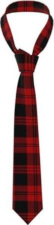Generic Cravates Homme Tartan &Eacute;cossais Noir Et Rouge R&eacute;glable Tie Confortable Cravate Pour Affaires Travail Accessoires