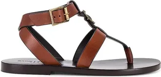 Saint Laurent Sandalen - Calf Leather Flip Flop Sandals - Gr. 36,5 (EU) - in Braun - für Damen