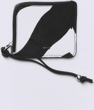 Mango Porte-monnaie cuir fourrure z&egrave;bre noir - Femme - Taille unique - MANGO