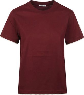 Moncler Femme, Tops, Rouge, Taille: 42 FR Logo T-Shirt