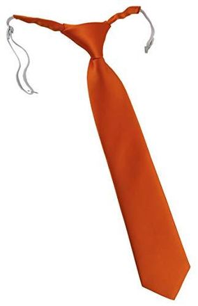 TigerTie Designer Security Cravate de s&eacute;curit&eacute;, en couleur unie, pr&eacute;-nou&eacute;e avec &eacute;lastique, Orange, Taille Unique