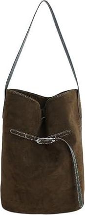 Generic Sac &agrave; bandouli&egrave;re en daim synth&eacute;tique avec boucle de ceinture - Grand sac seau pour femme, travail, shopping, voyage, Vert, 350*270*140 mm