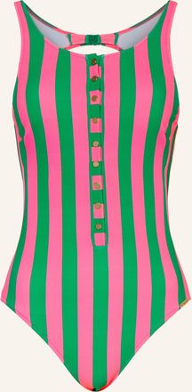 Watercult Watercult Badeanzug Stripe Energy Mit Cut-Out rosa