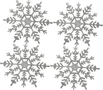 Garneck 12stücke Kunststoff Schneeflocke Anhänger Für Weihnachtsbaum Dekoration Wohnschmuck Weihnachtsdeko