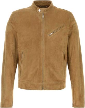 Dolce & Gabbana Homme, Vestes, Brun, Taille: L Camel Suede Jacket